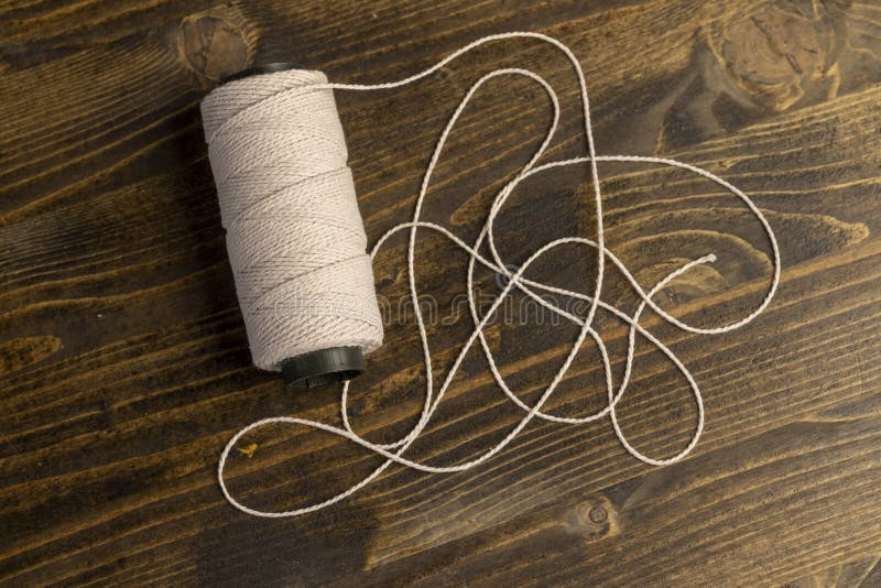 Thin Cotton Thread for Use in Cooking Stock Photo - Image of manual ...