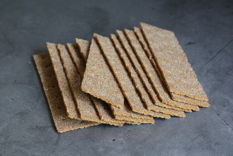Thin crispbread stock image. Image of pile, crispbread - 18997531