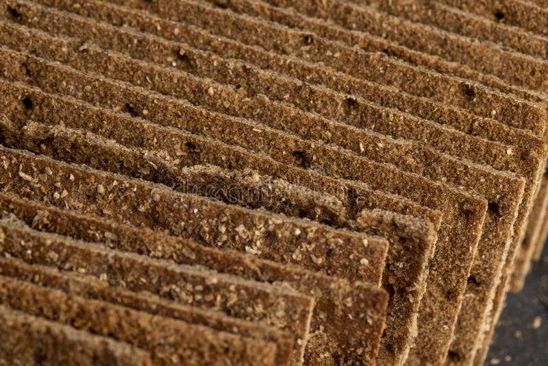 Thin Crispy Rye Flour Bread with Bran Stock Photo - Image of meal ...
