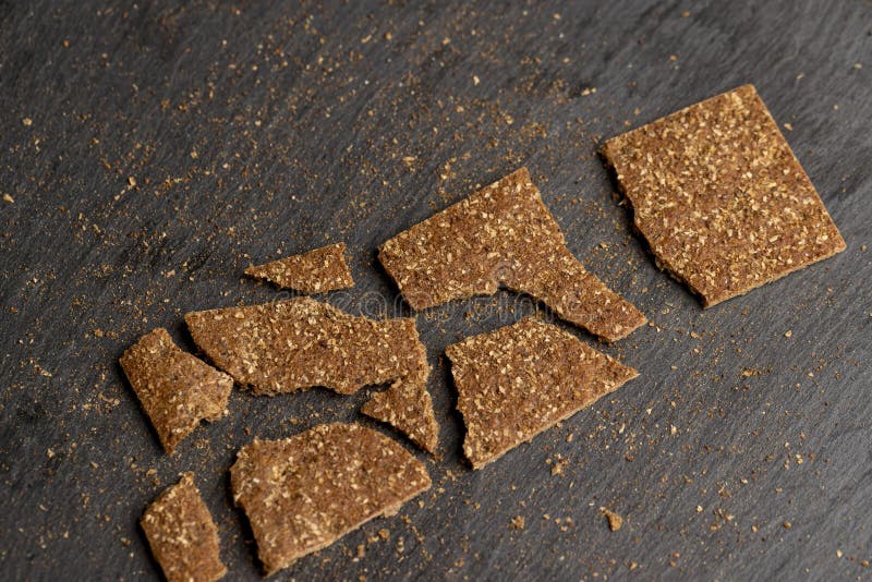 Thin Crispy Rye Flour Bread with Bran Stock Photo - Image of wholesome ...