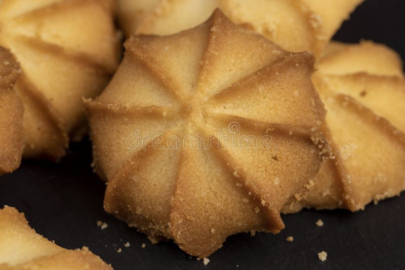 Thin and Crispy Shortbread Cookies on the Table Stock Image - Image of ...