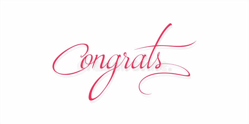 Thin Cursive Creative Calligraphy of Congrats Word. Congrats Word in ...