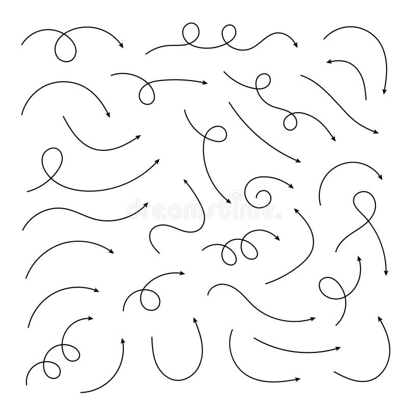 Thin Curved Dotted Arrow. Zigzag Arrow Stripes Design with Dotted Lines ...