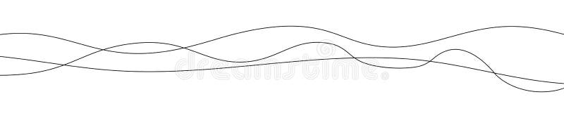 Thin curved wavy lines stock vector. Illustration of black - 343617457
