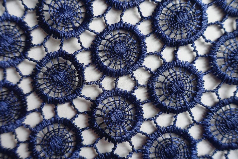 Thin Dark Blue Lace from Above Stock Image - Image of point, cutwork ...