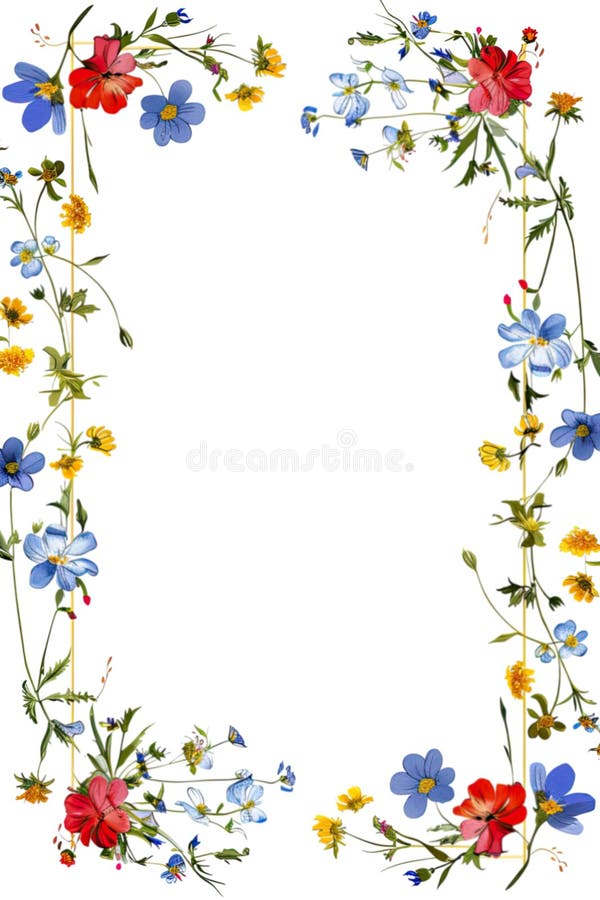 A Thin Decorative Rectangular Frame with Small Beautiful Colorful ...