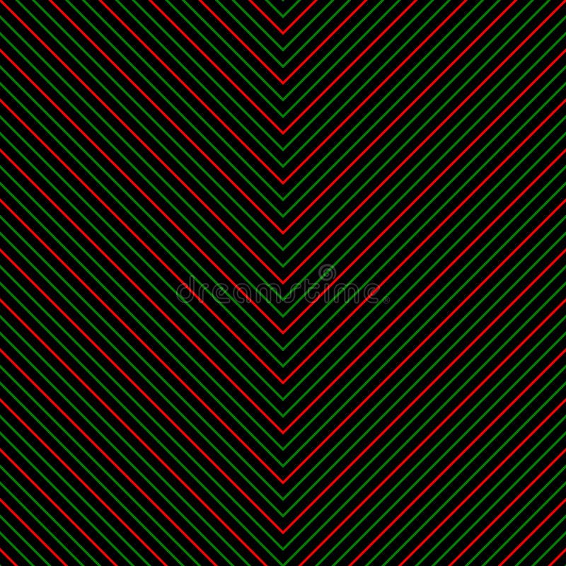 Red and Green Chevron Arrow Lines Fabric Pattern on Black Background ...