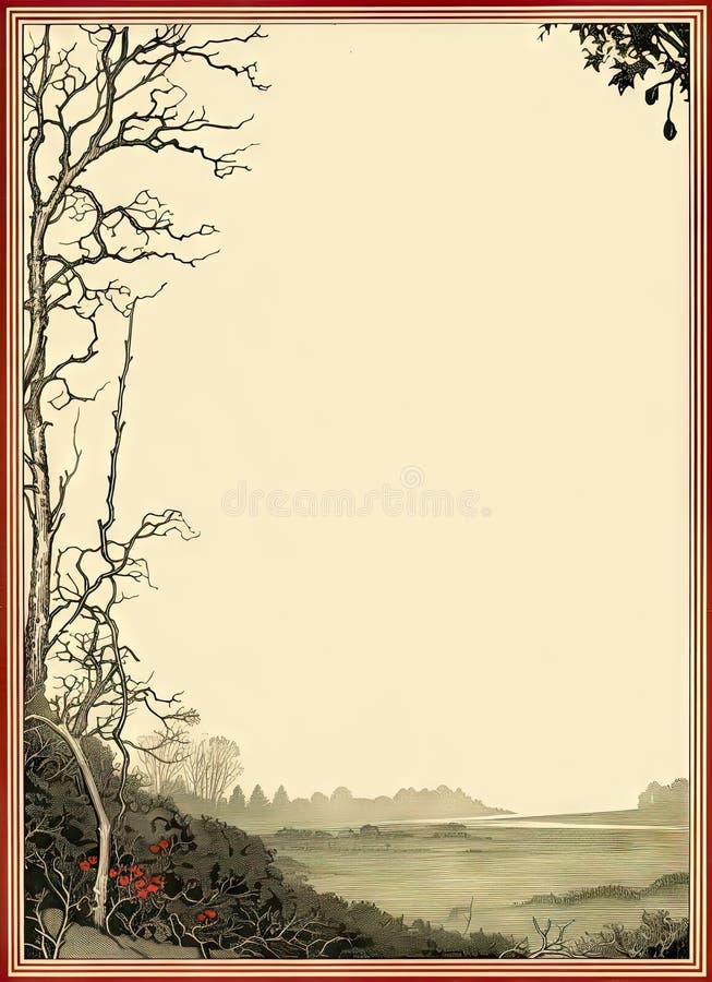 Thin Empty Page Border for Greeting Cards or Invitations Stock ...