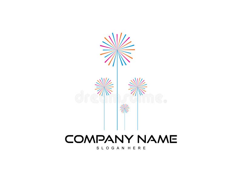 Thin Flower or Fireworks Logo Design Vector Stock Vector - Illustration ...