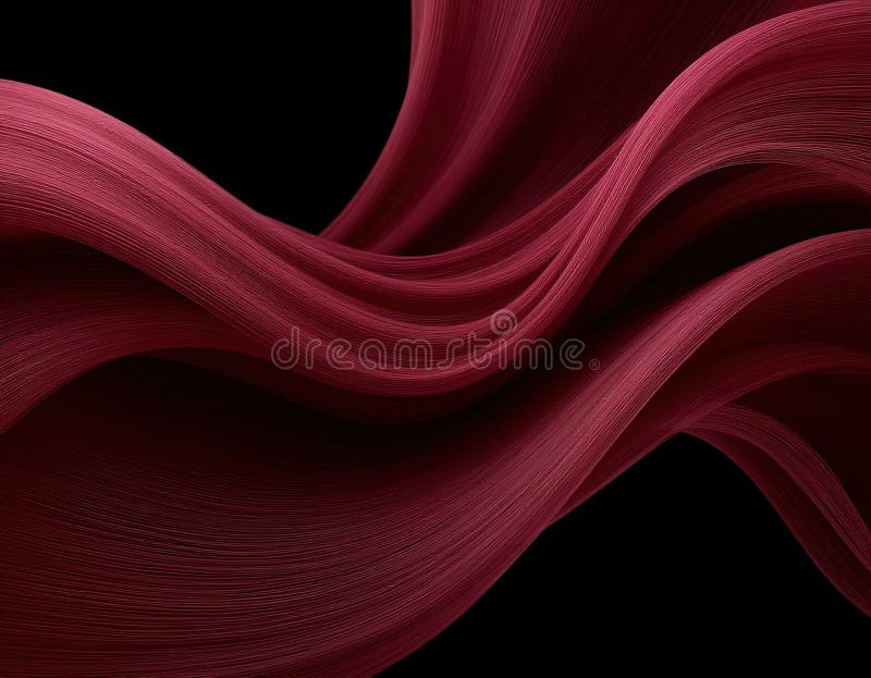 Thin Flowing Threads in Warm Wine Spectrum Captured Mid-motion. Stock ...