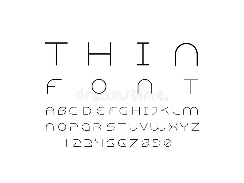 Thin font. Vector alphabet stock vector. Illustration of serif - 129063378