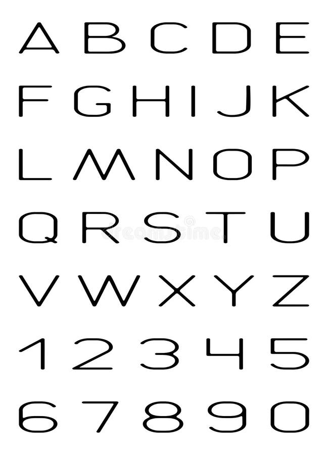 Thin font stock vector. Illustration of number, text - 69249953