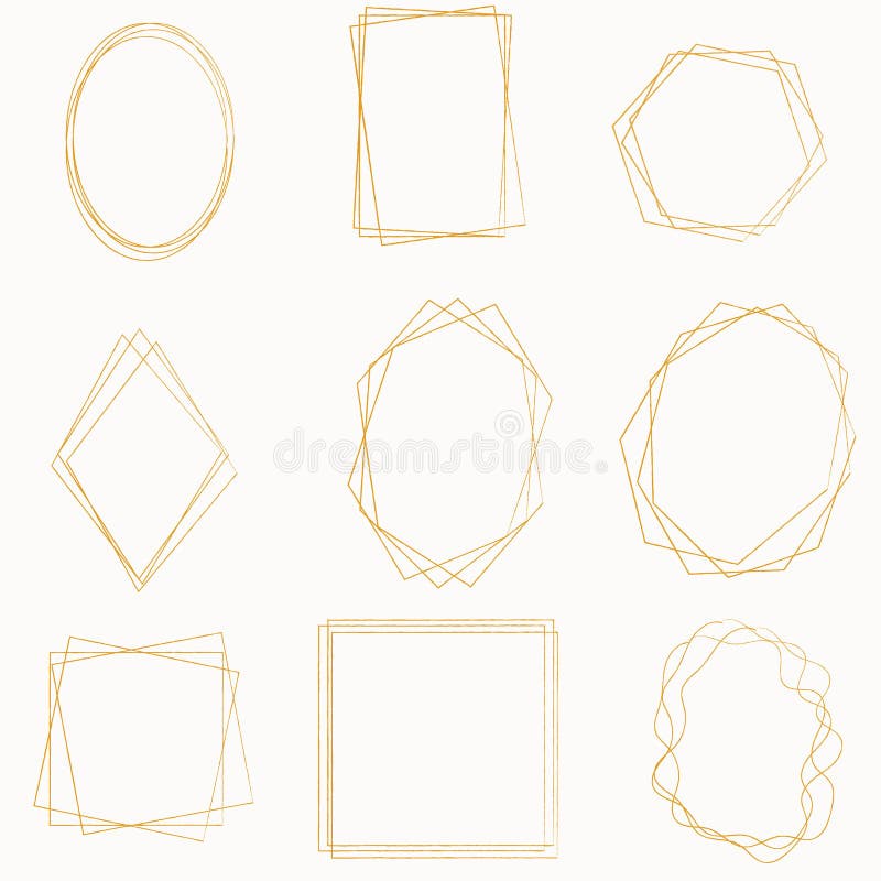 Thin Frames of Geometric Shapes . Stock Vector - Illustration of ...