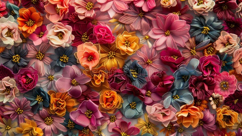 Thin Glossy Threads of Silk Forming a Beautiful Floral Pattern ...