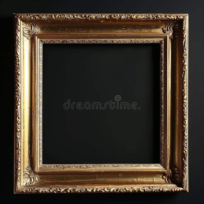 Thin Gold Plated Leaf Frame Isolated. Generated Ai Stock Illustration ...