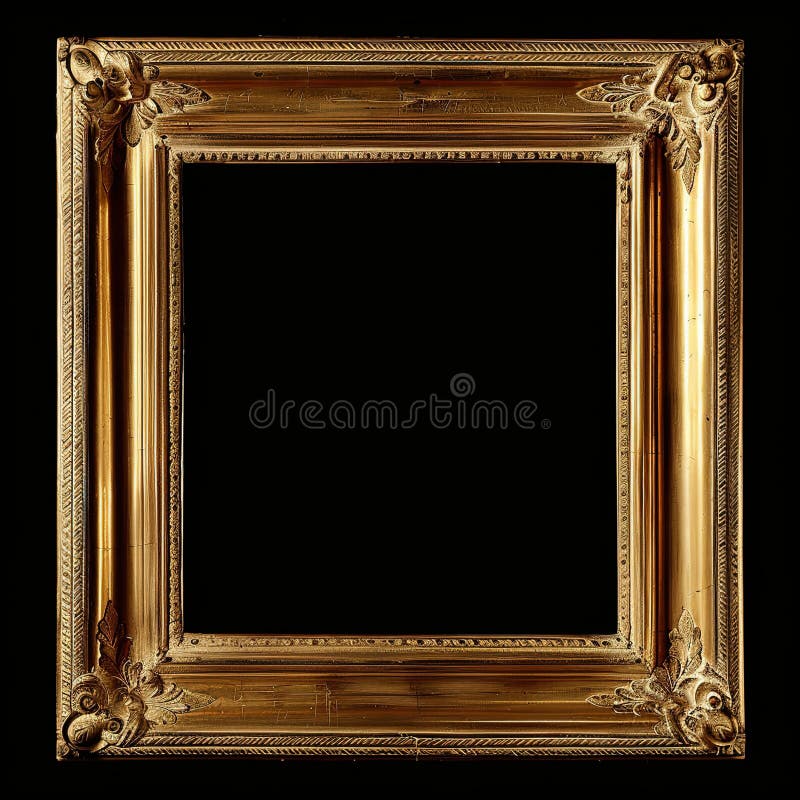 Thin Gold Plated Leaf Frame Isolated. Generated Ai Stock Illustration ...
