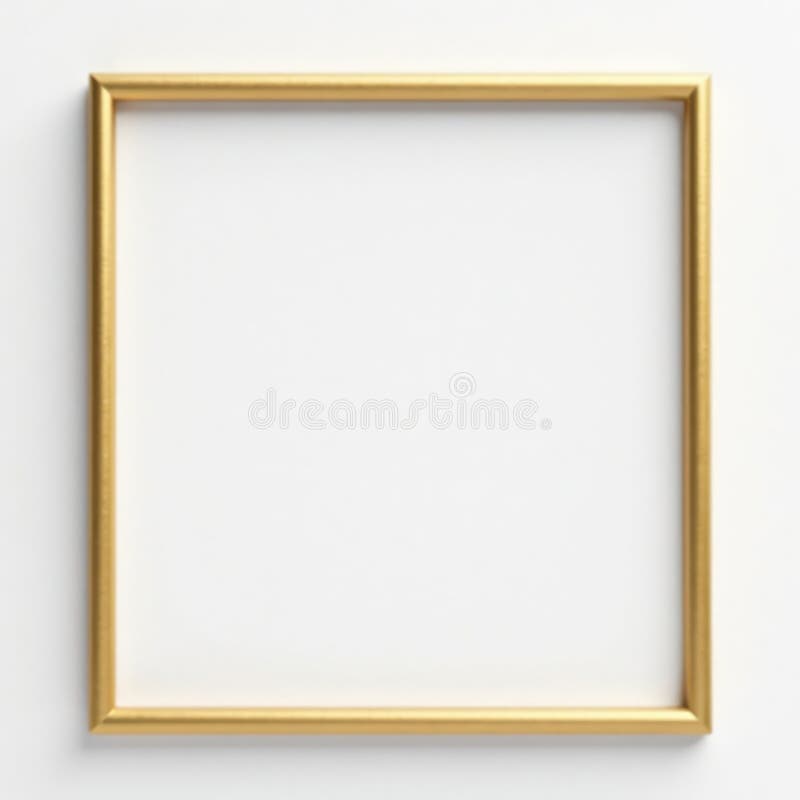 Thin Gold Rectangle Frame, Clean White Background , Gold Rectangle ...