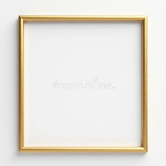 Thin Gold Rectangle Frame, Clean White Background , Gold Rectangle ...