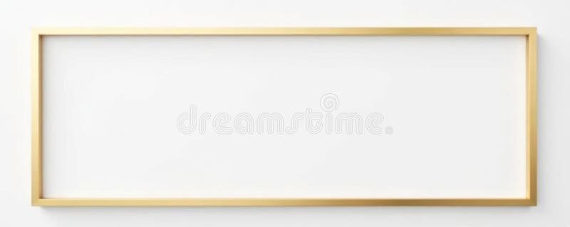 Thin Gold Rectangular Frame Isolated on White Simple, Clean Design ...