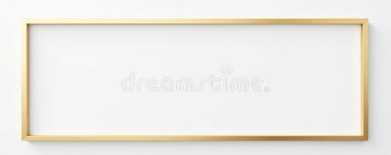 Thin Gold Rectangular Frame Isolated on White Simple, Clean Design ...
