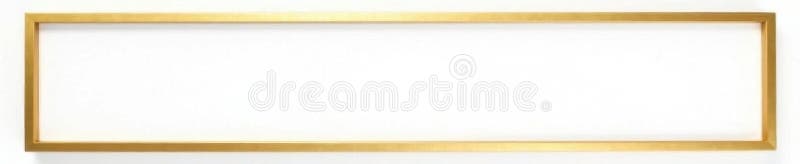 Thin Golden Rectangular Frame on Pure White Backdrop , Rectangular ...