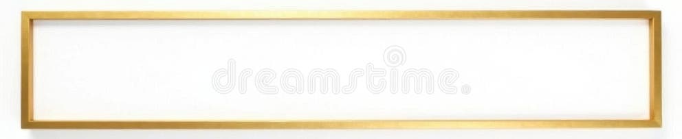 Thin Golden Rectangular Frame on Pure White Backdrop , Rectangular ...