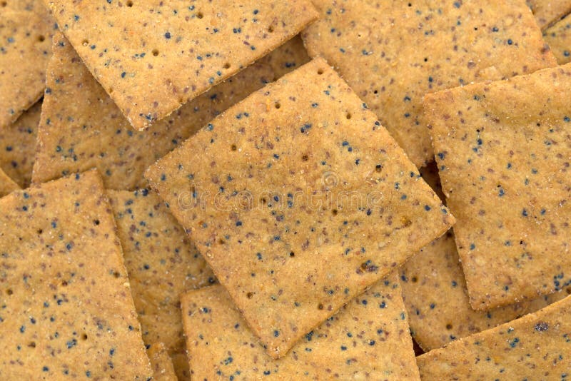 Thin Gourmet Snack Crackers Close View Stock Photo - Image of delicious ...