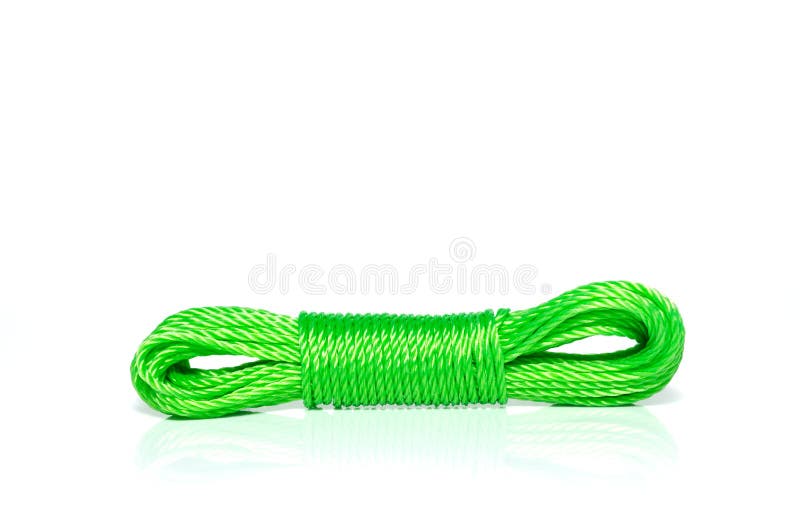 Thin Green Rope Isolated on White Background Stock Photo - Image of ...