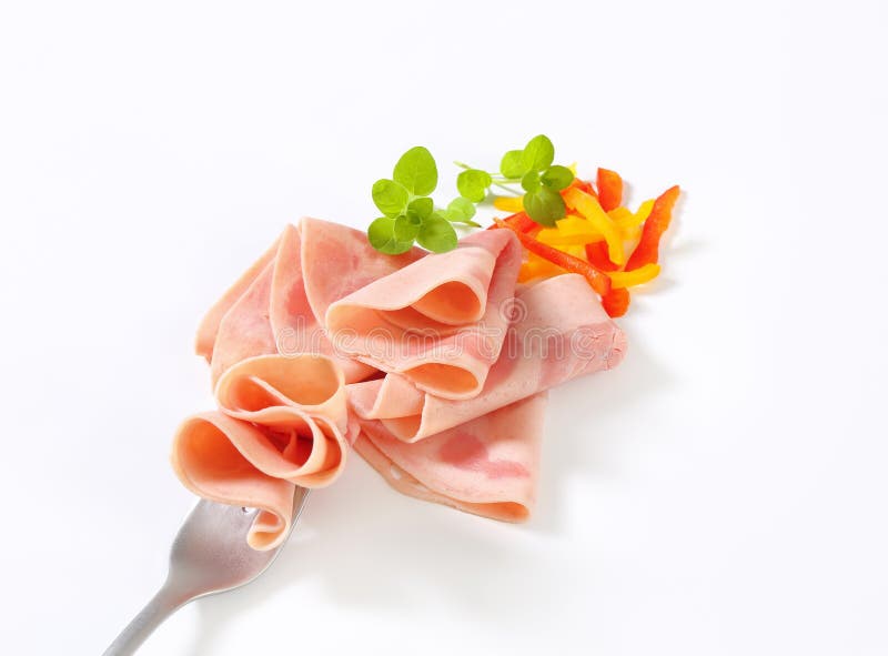 Thin ham slices stock image. Image of lean, vegetable - 92239799
