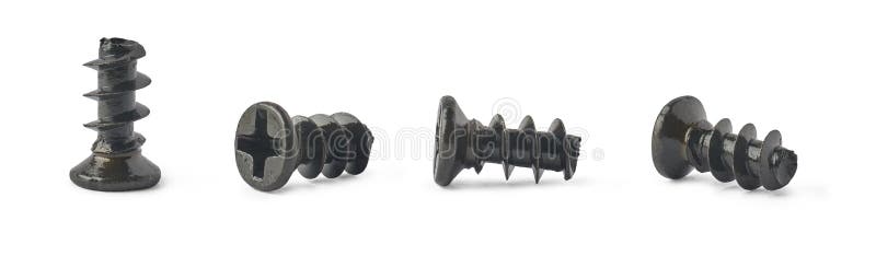 Thin Head Electronics Screws Isolated Background Stock Photo - Image of ...