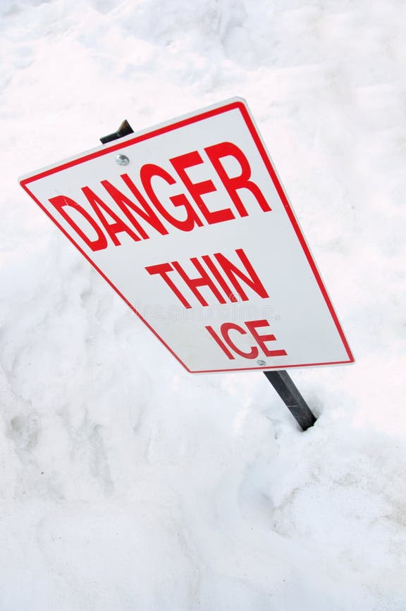 Thin Ice warning sign stock image. Image of warn, caution - 2324237