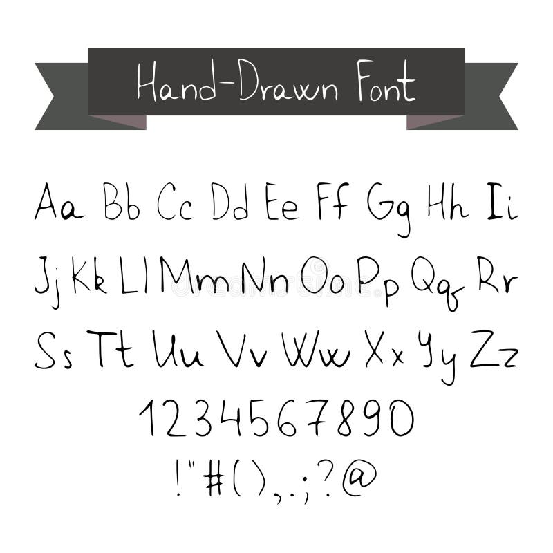 Thin Ink Black Pen Hand Drawn Font Stock Illustrations – 205 Thin Ink ...