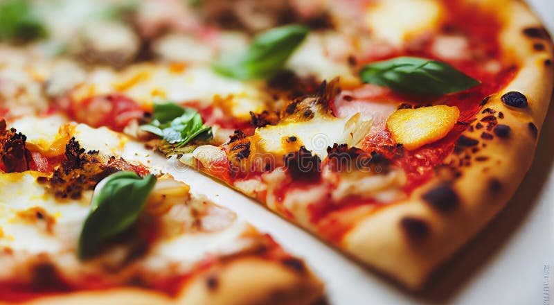 Thin Italian Pizza Tasty Food for Quick Snack. Stock Illustration ...