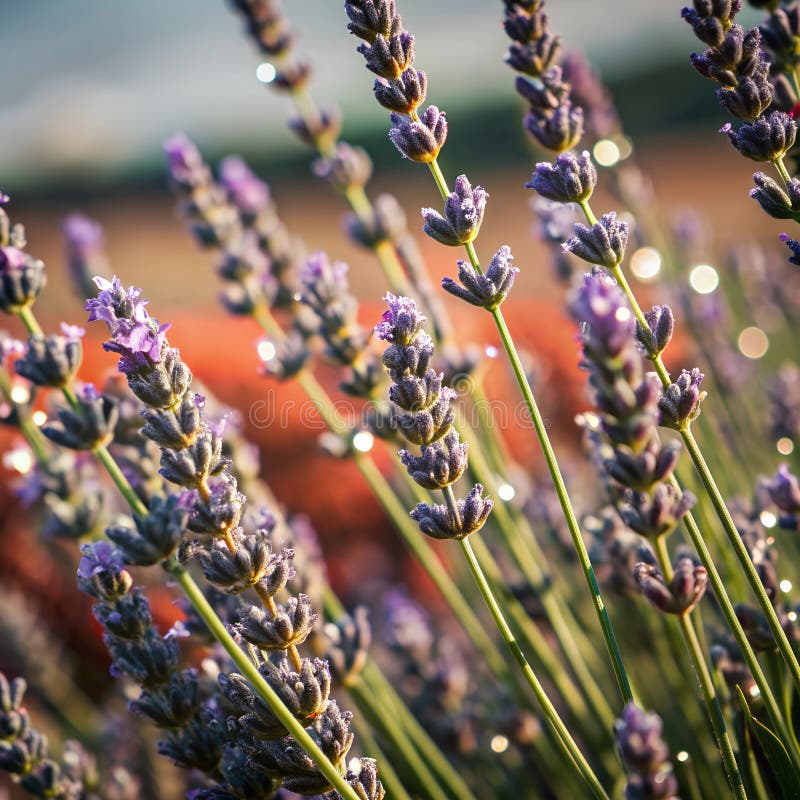 Thin Lavender Stems, Covered with Delicate Purple Flowers, Exude ...