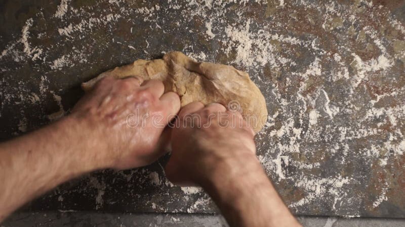 Thin Layer of Flour and Dough on a Stone Table. Video Stock Footage ...