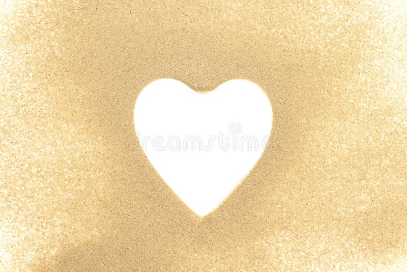 Thin Layer of Sand with a Heart Shaped Frame Stock Image - Image of ...