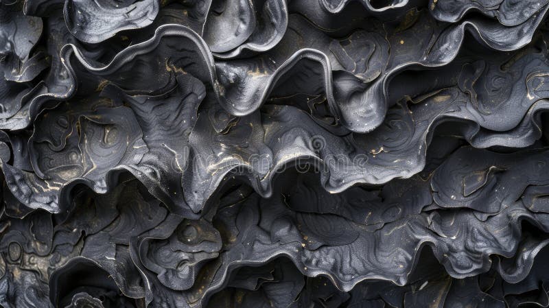 Thin Layers of Rubber Curling Away from the Surface Forming Intricate ...