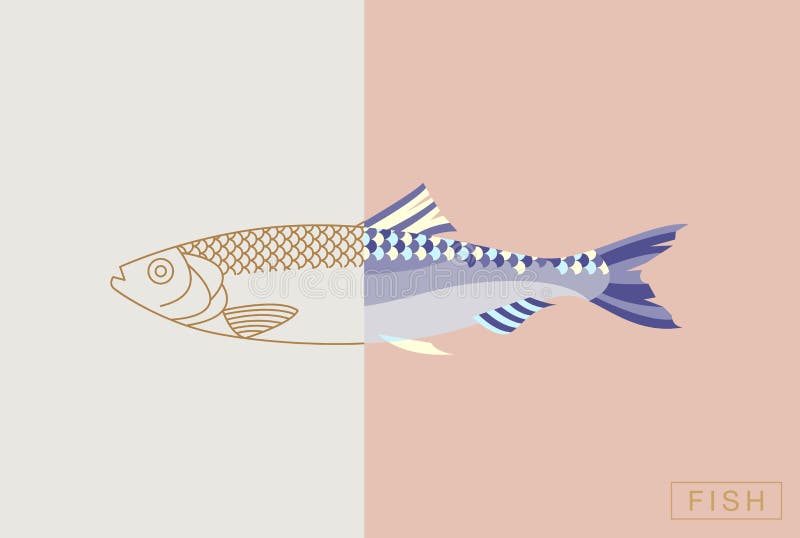 Abstract fish illustration stock vector. Illustration of decorative ...