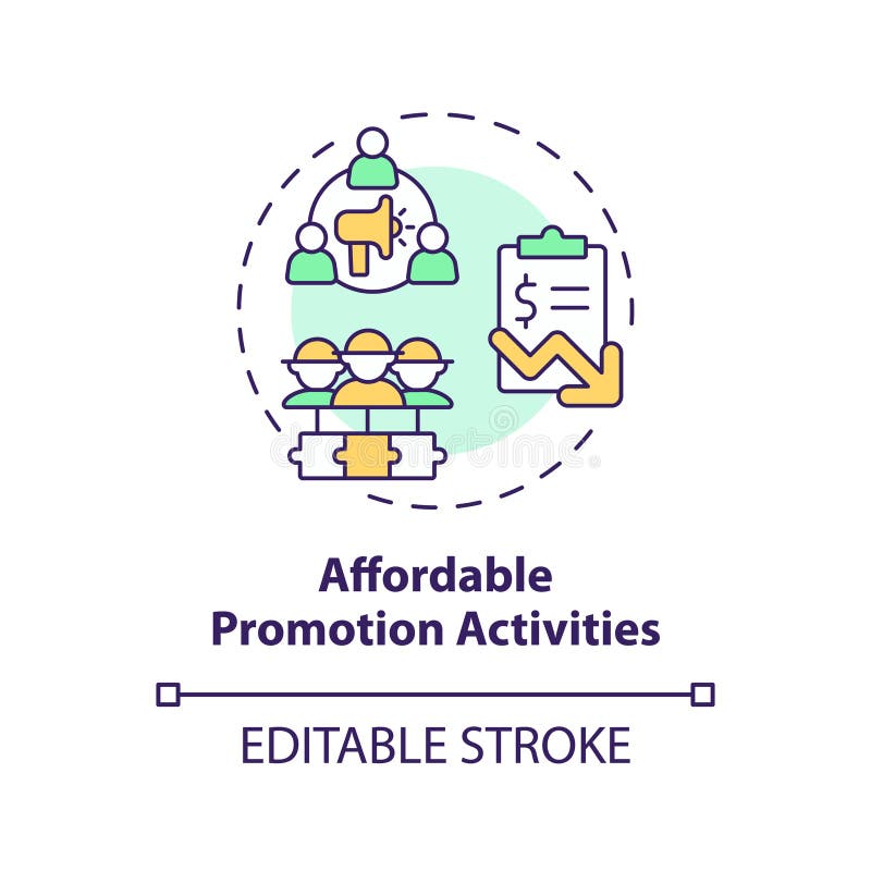 Thin Line Affordable Promotion Activities Icon Concept Stock Vector ... Thin Line Affordable Promotion Activities Icon Concept Stock Vector ...