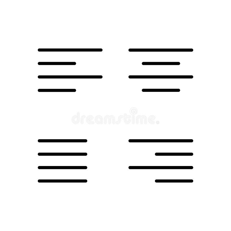 Thin Line Alignment Set Icons Stock Illustration - Illustration of ...