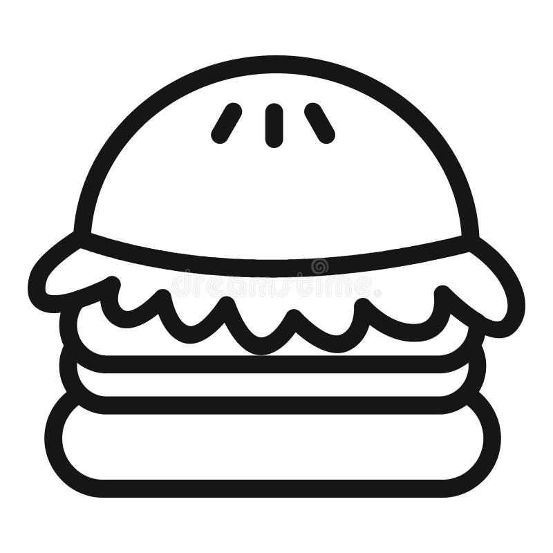 Thin line hamburger stock vector. Illustration of line - 258330665