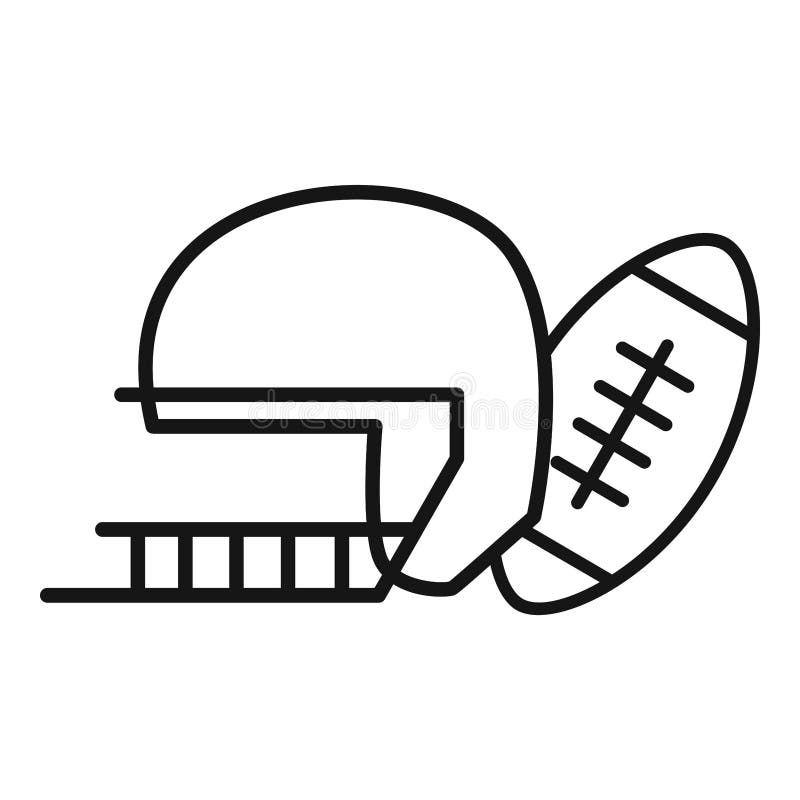 Thin Line American Football Stock Vector - Illustration of thin, simple ...