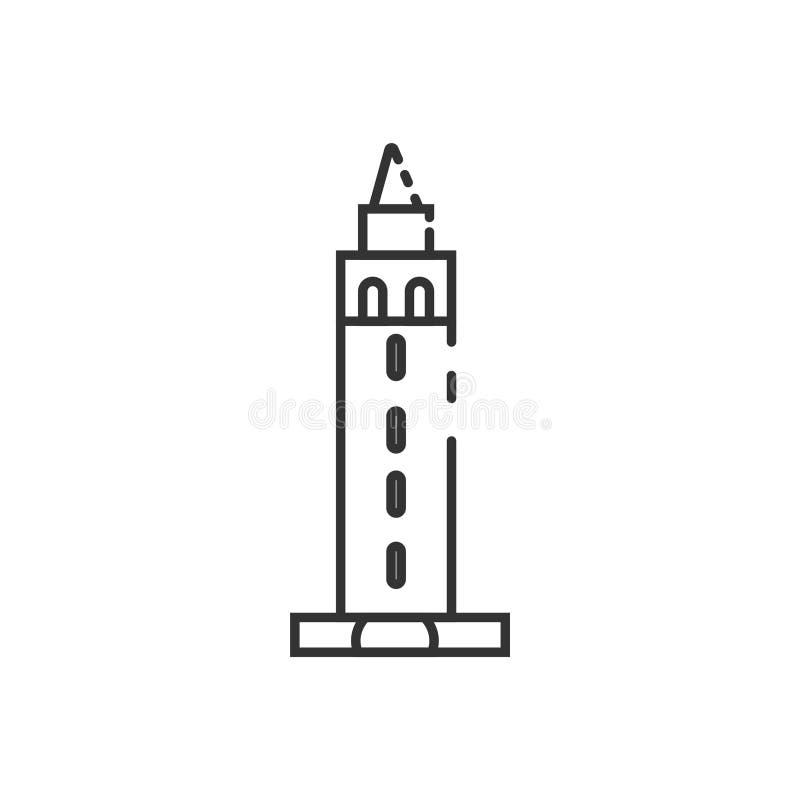 Thin Line Berkeley Tower Icon Stock Vector - Illustration of cartoon ...