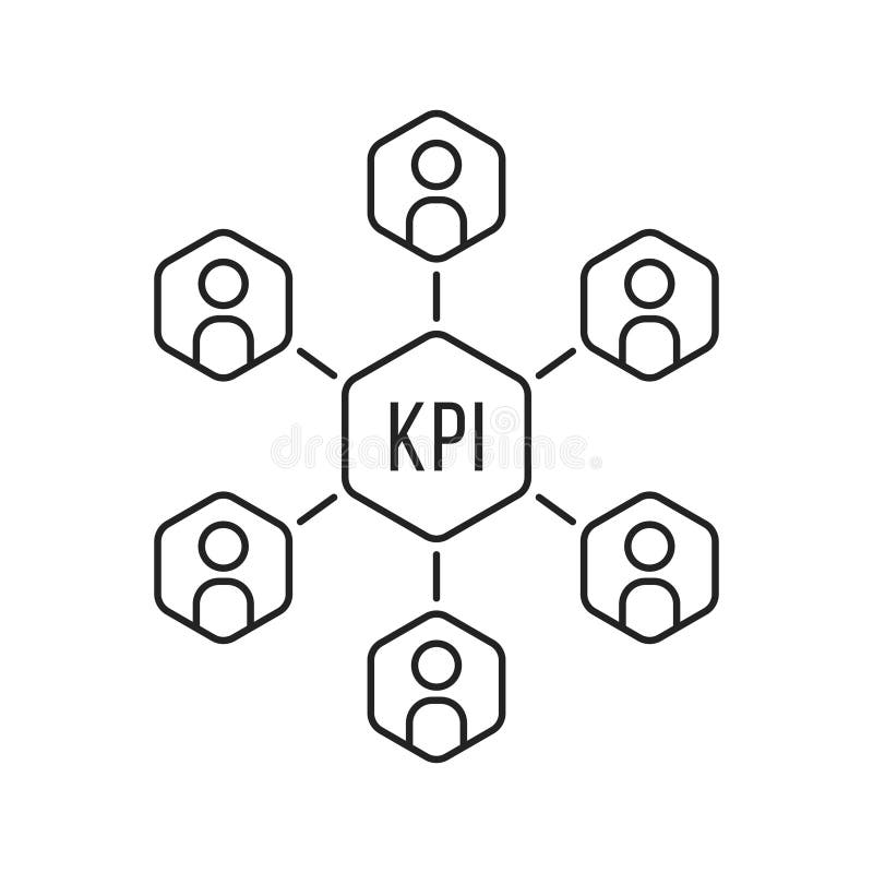 Thin Line Black Teamwork Icon Like Good Kpi Stock Illustration ...