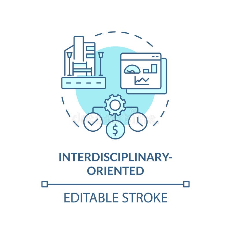 Thin Line Blue Interdisciplinary Oriented Icon Concept Stock ... Thin Line Blue Interdisciplinary Oriented Icon Concept Stock ...