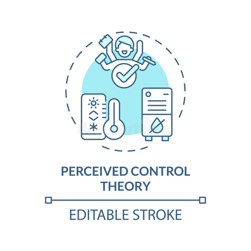 Thin Line Blue Perceived Control Theory Icon Concept Stock Illustration ...