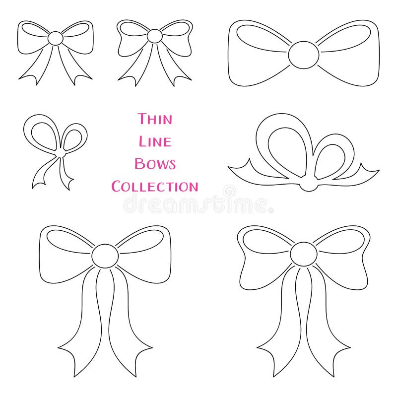 Thin line bows collection stock vector. Illustration of knot - 78920756