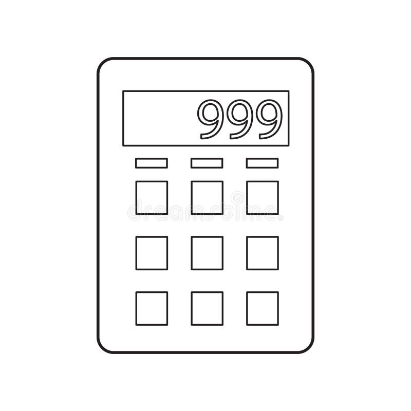 Thin line calculator stock vector. Illustration of vector - 261560308