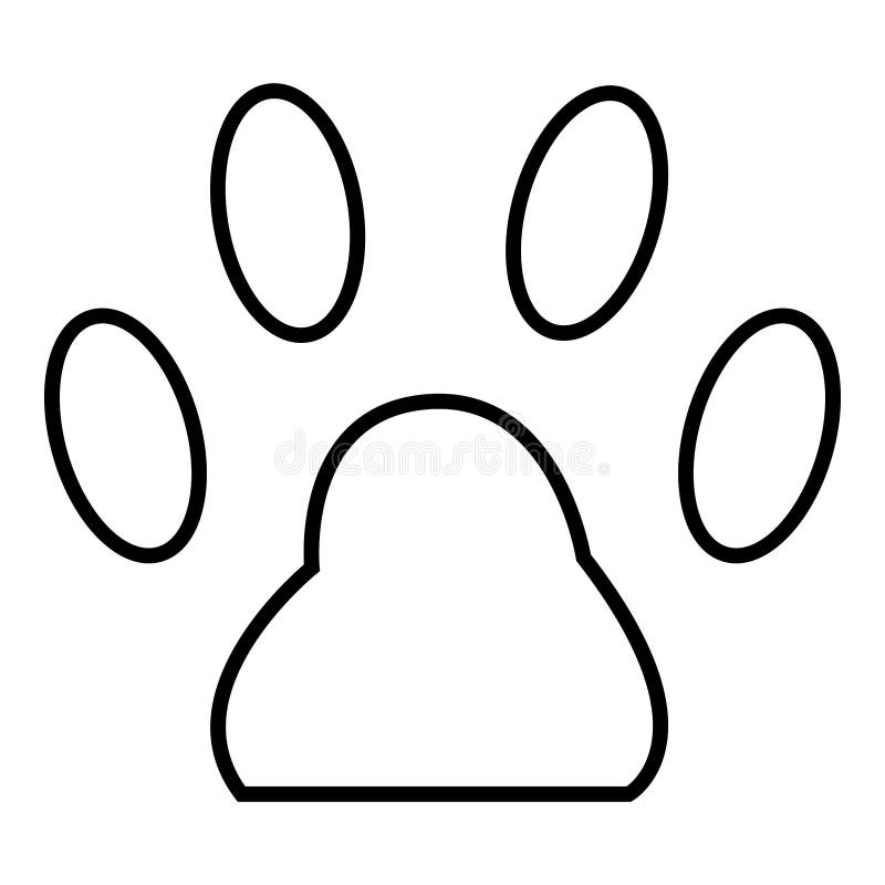 Thin line cat paw stock vector. Illustration of kitten - 258046469 Thin line cat paw stock vector. Illustration of kitten - 258046469