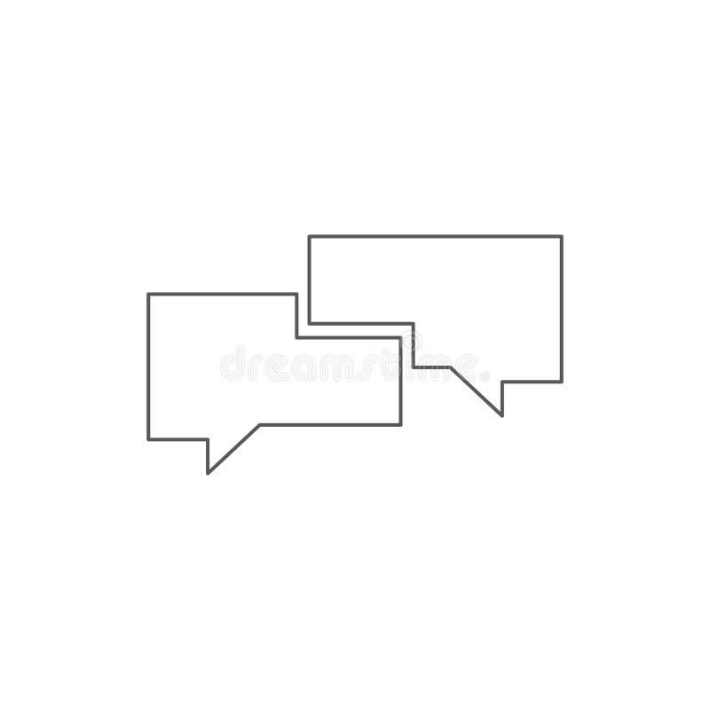 Thin Line Chat Bubbles Icon, Conversation, Communication, Message ...